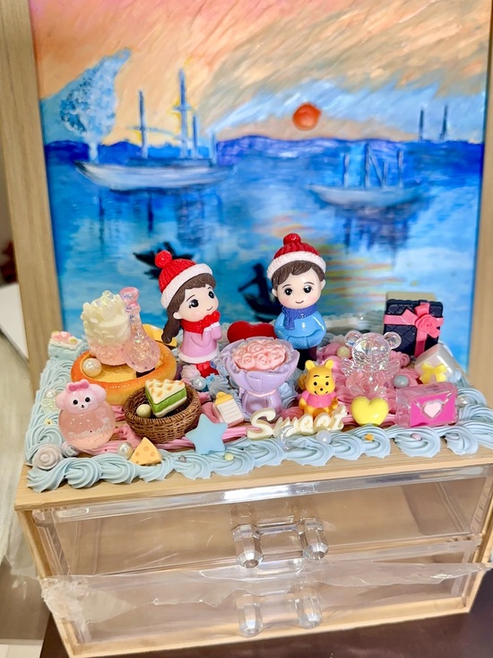 Handmade | Jewelry | Kawaii Miniature Couple Celebration Storage Wood ...